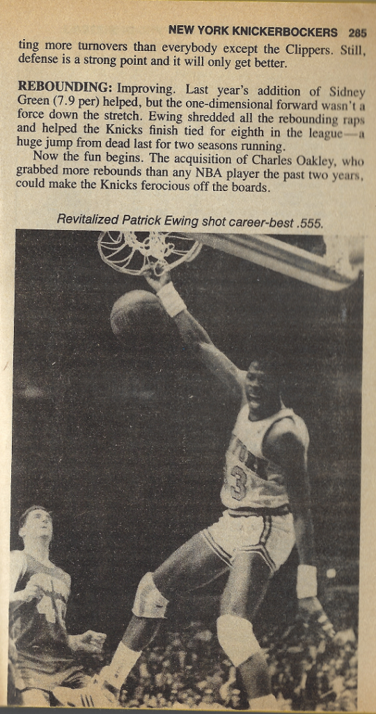 The Zander Hollander Complete Handbook of the 1988-89 Knicks - Knicks.City